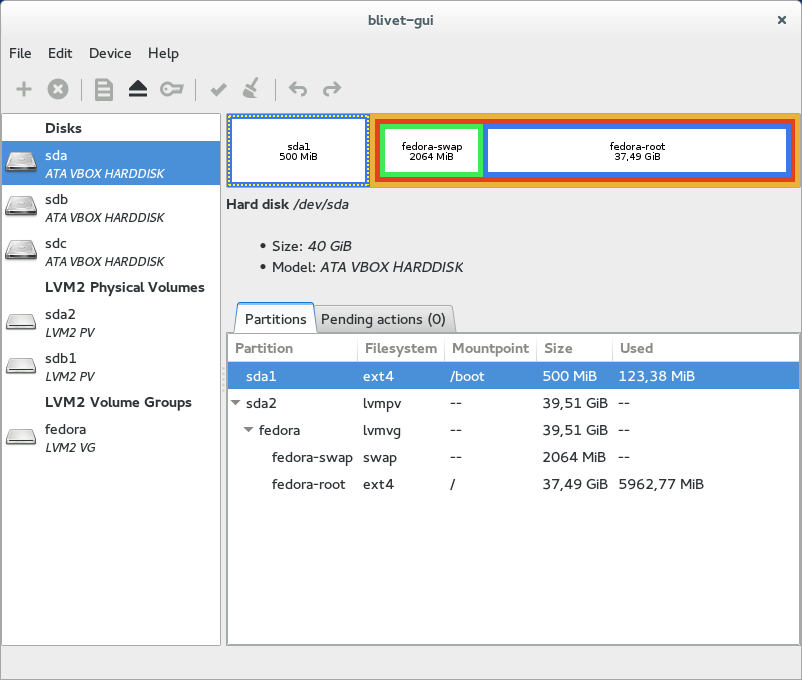 Manage your partitions like in anaconda with blivet-gui - Fedora Magazine